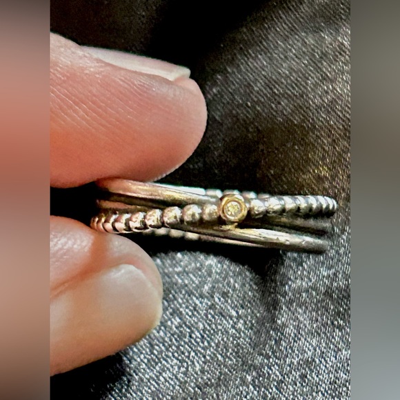 Pandora | Jewelry | Vintage Pandora Rising Star 4k And 925 Diamond Ring ...